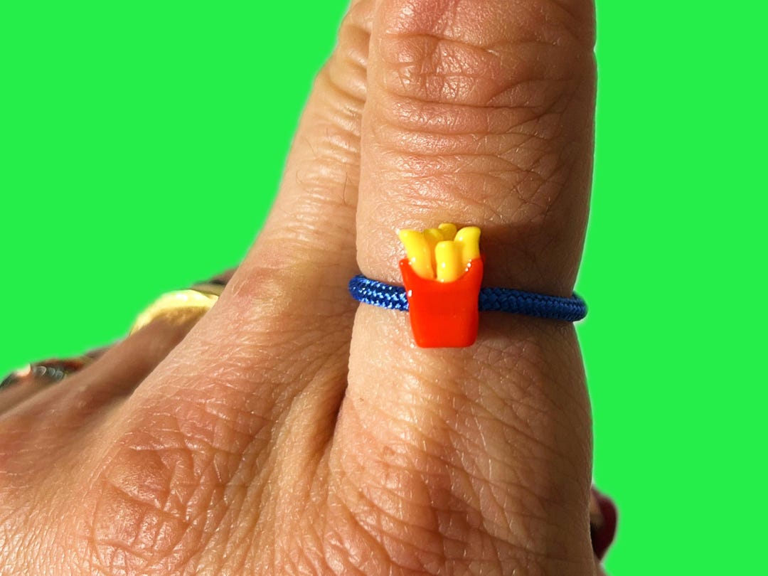 Side of Fries Charm Ring | Rave Ring | Music Festival Jewelry | Slim ...