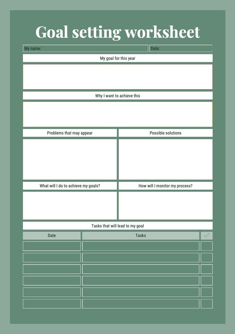 2025 Goal Action Worksheet: Set, Plan & Achieve Your Dreams With ...