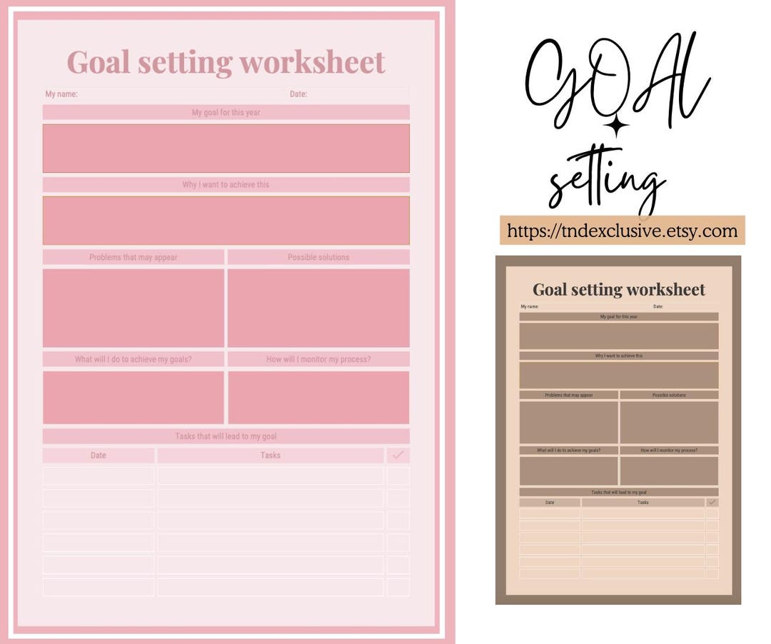 2025 Goal Action Worksheet: Set, Plan & Achieve Your Dreams With ...