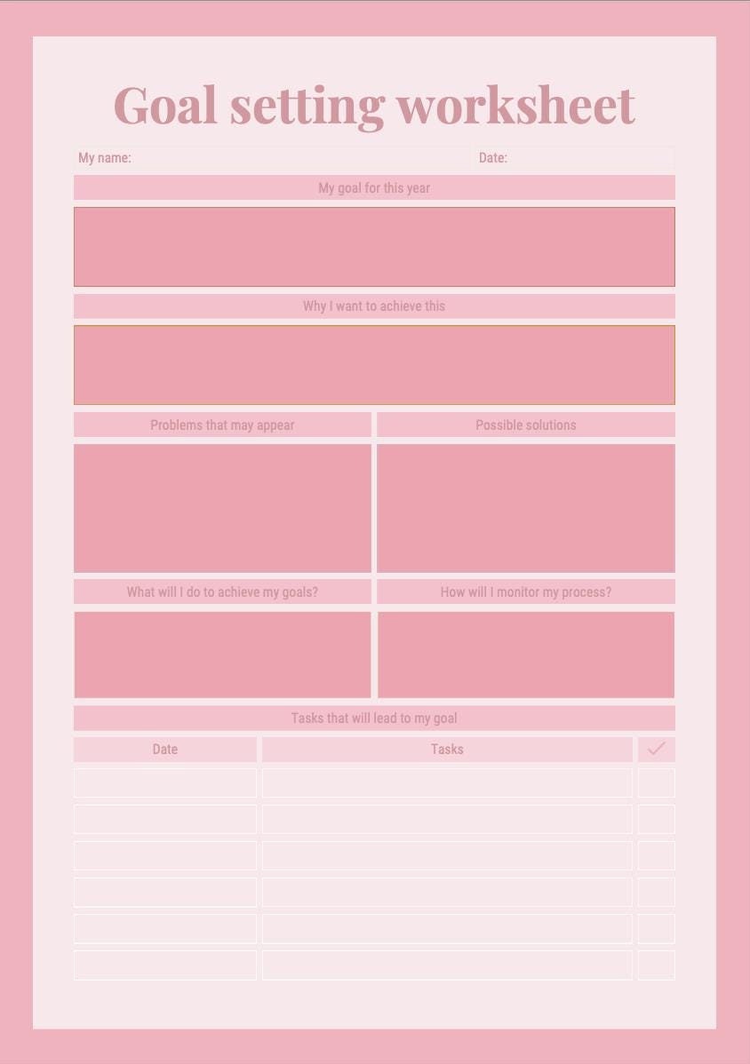 2025 Goal Action Worksheet: Set, Plan & Achieve Your Dreams With ...