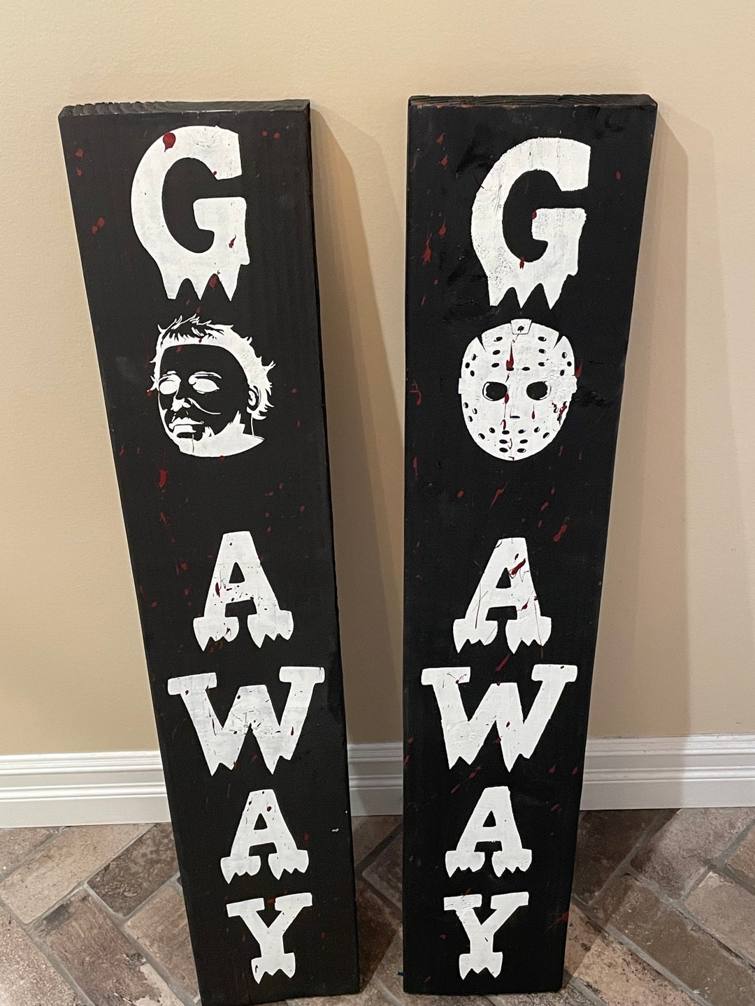 Blood Splatter Horror ‘go Away’ Signs - Etsy