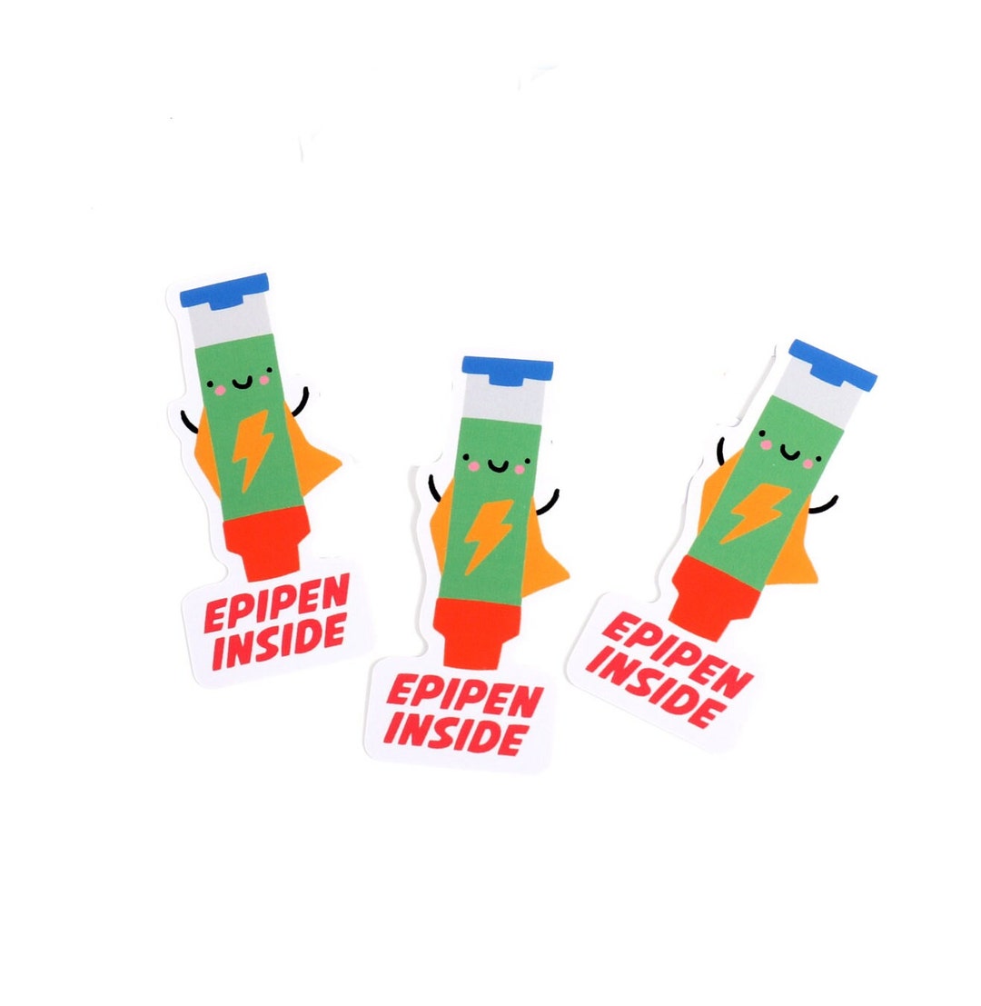 Epipen Hero Set of 3 Vinyl Stickers Allergy Alert - Etsy