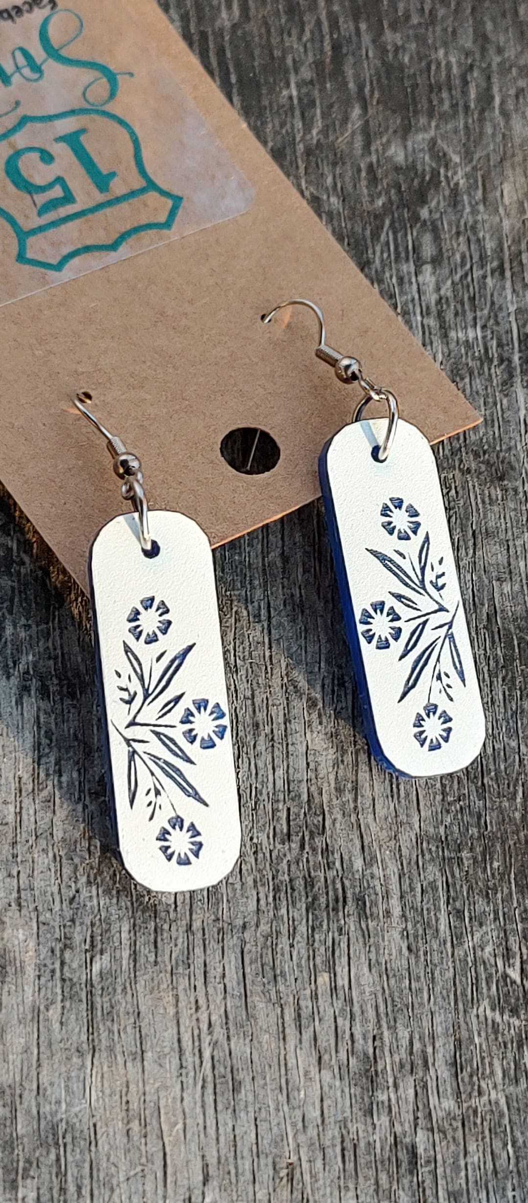 Vintage Cornflower Blue Earrings/pottery Earrings - Etsy
