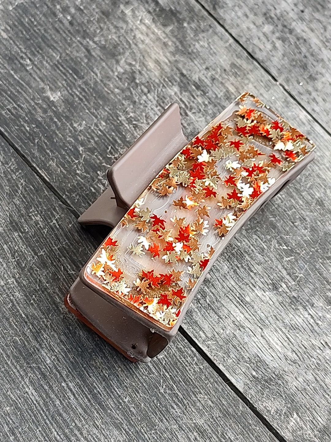 Unique Shiny Fall Maple Leaf Hair Claw Clip Must-have Accessory for ...