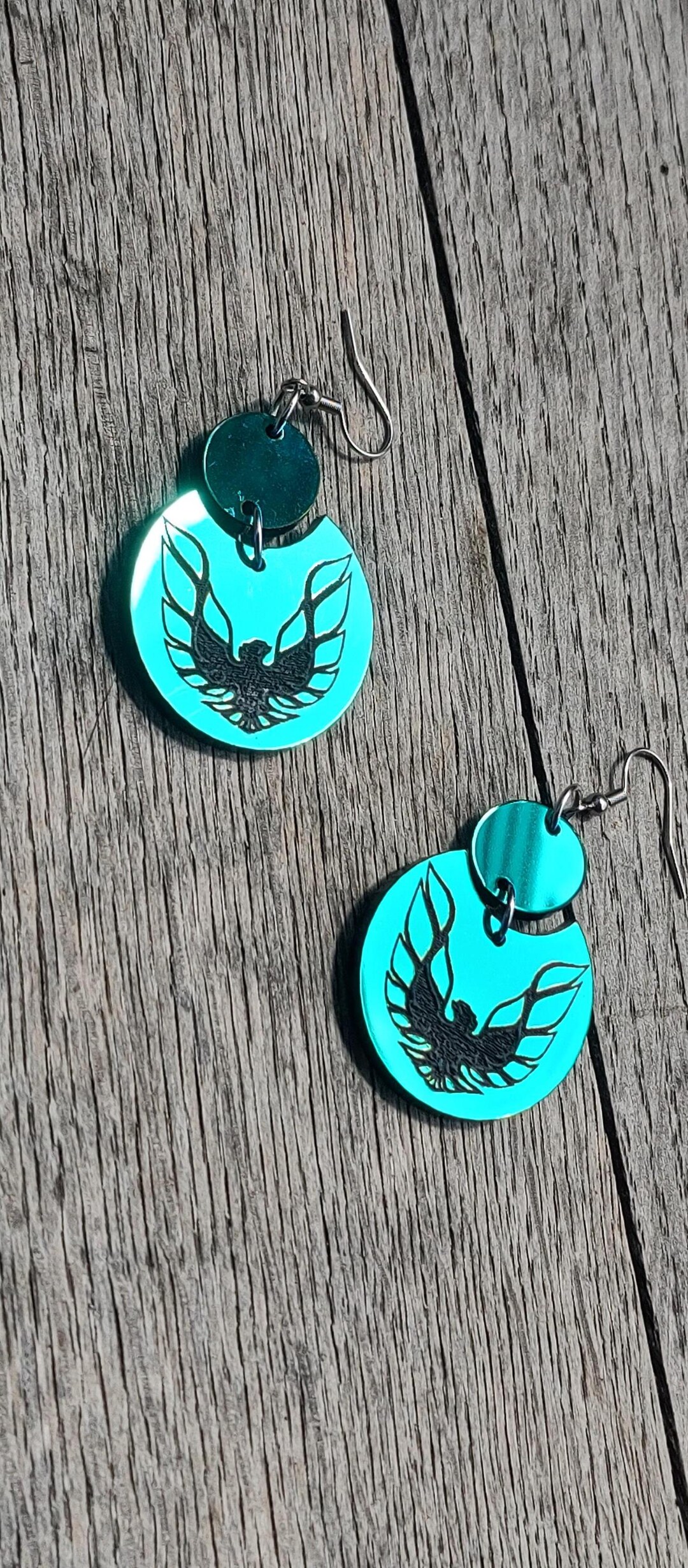 Color Shifting Acrylic Phoenix Muscle Car Emblem Earrings - Etsy