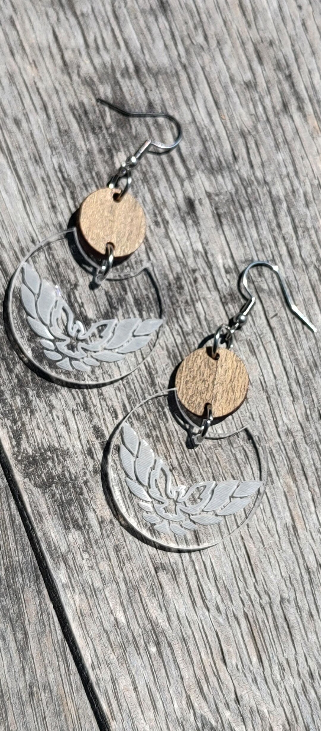 Phoenix Muscle Car Emblem Earrings: Wood & Acrylic Statement Jewelry - Etsy