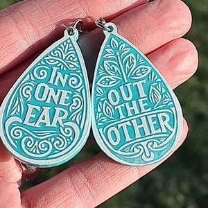 In One Ear and Out the Other Teardrop Dangle Earrings - Etsy