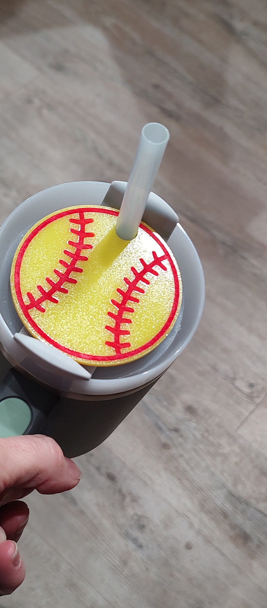 Softball Cup Straw Topper: Acrylic Tumbler Accessory - Etsy