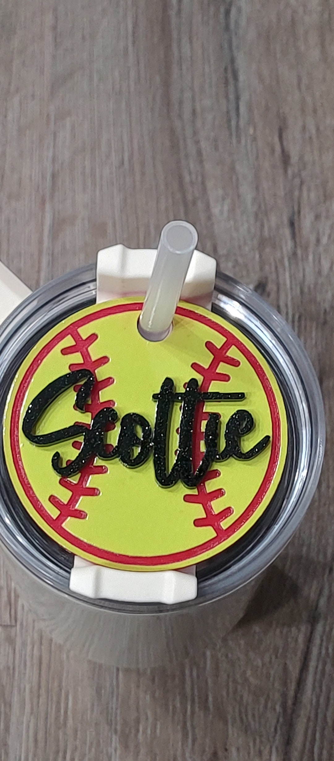 Softball Cup Straw Topper for Your Tumbler Quirky Accessory, Gift, 40oz ...
