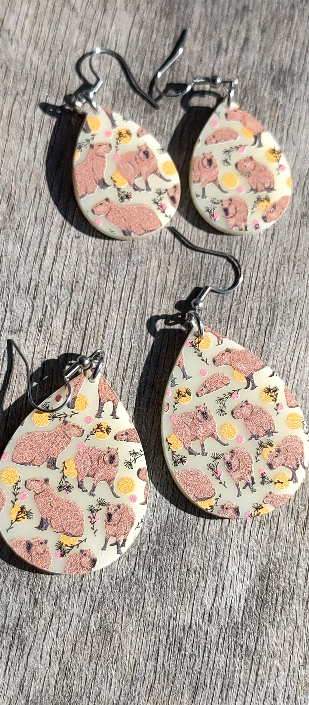 Cute Capybara Teardrop Earrings - Adorable Animal Jewelry for Capybara ...