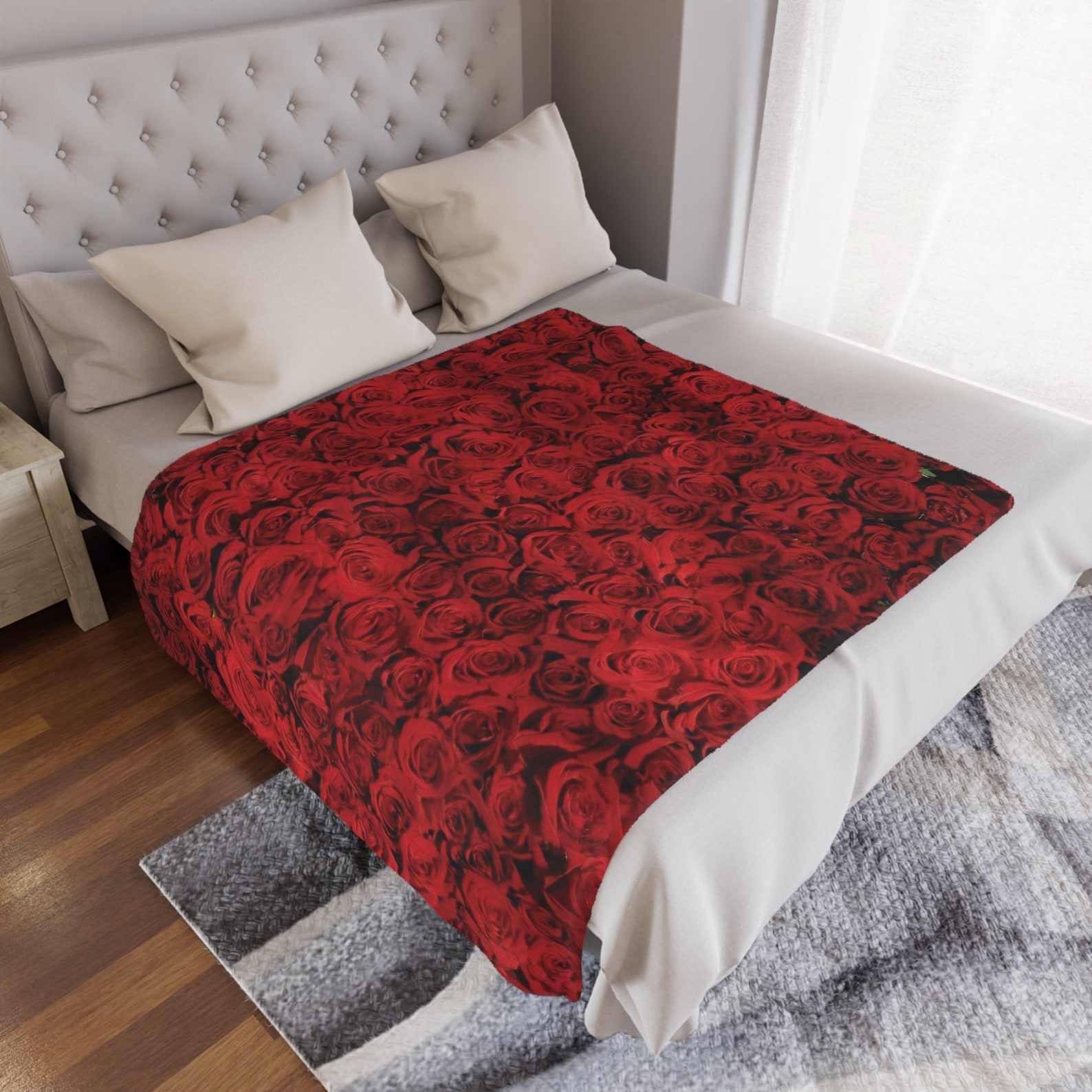 RED ROSES Blanket - Blankets, Throws, Blanket Plush Oversized, Warm ...