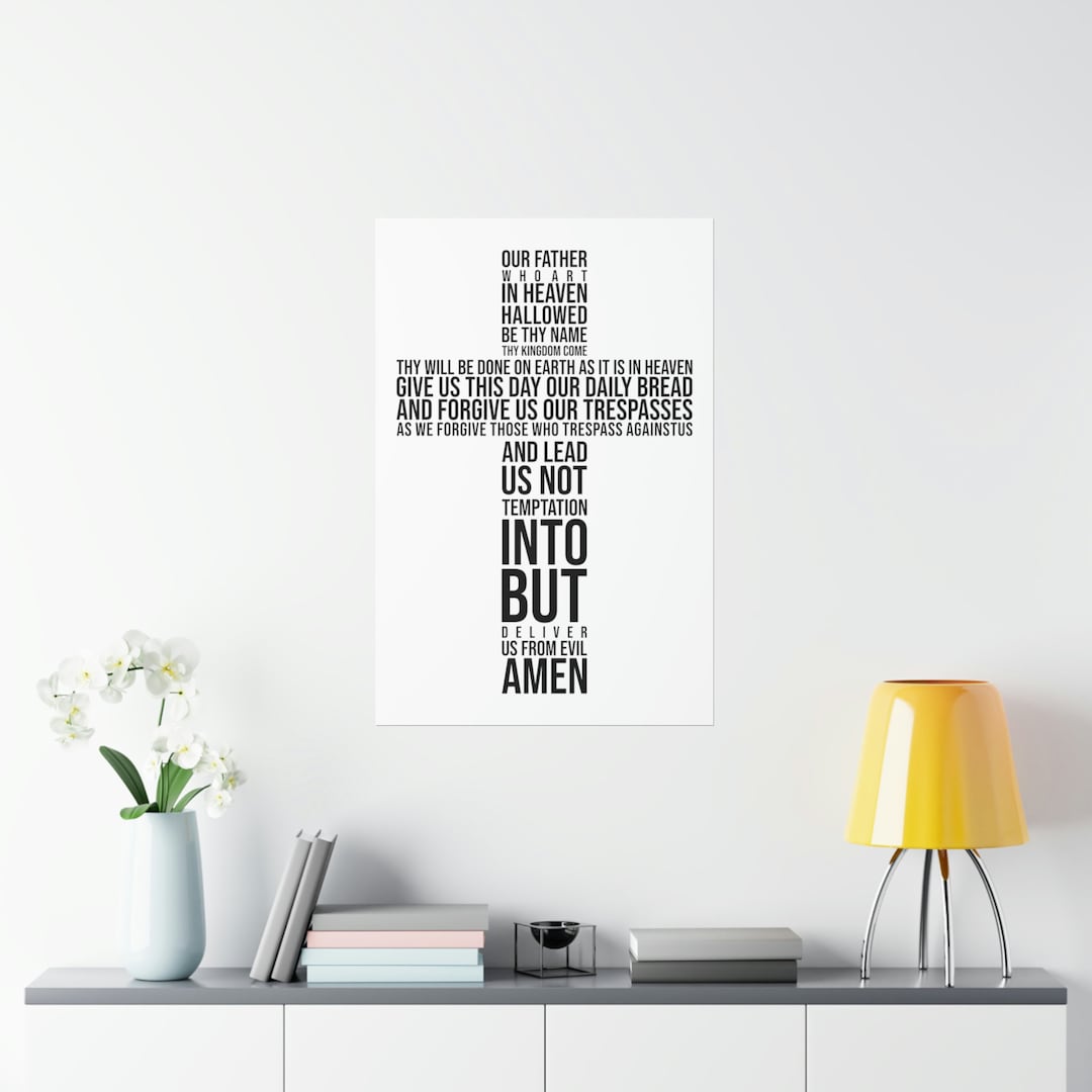RELIGIOUS ART - Matte Wall Art - Our Father Who Art in Heaven Poster ...
