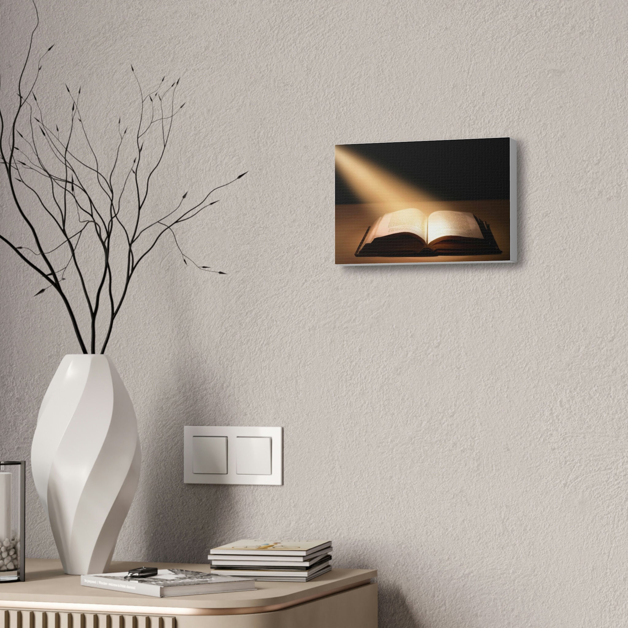LIGHT SHINING on BIBLE Canvas - Holy Bible Canvas - Religion Wall Decor ...