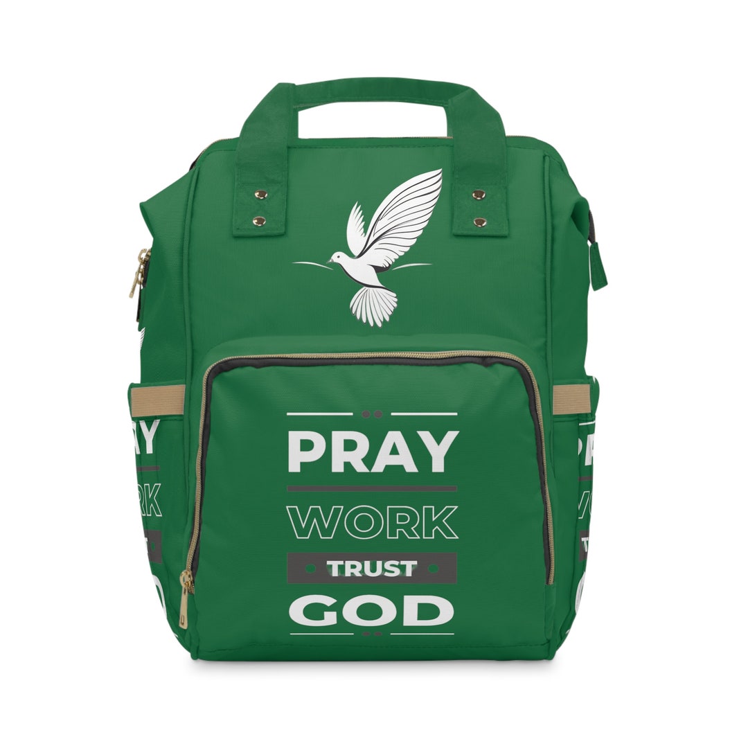 SHOULDER BACKPACK Pray, Work, God Backpack Camping Backpack Religious ...