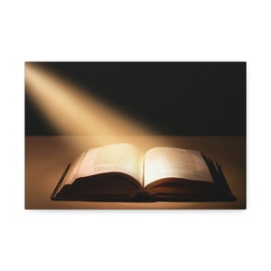 LIGHT SHINING on BIBLE Canvas - Holy Bible Canvas - Religion Wall Decor ...