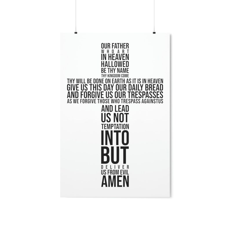 RELIGIOUS ART - Matte Wall Art - Our Father Who Art in Heaven Poster ...