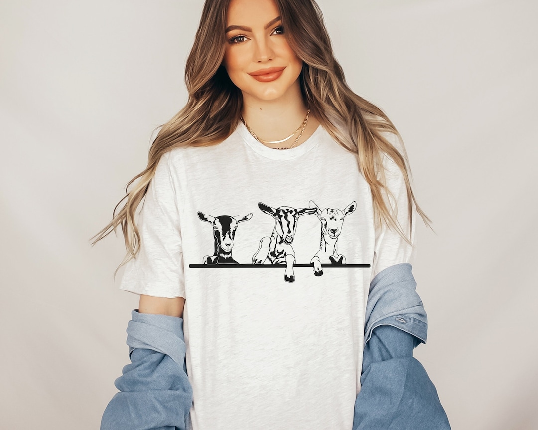 Cute Goats Shirt, Funny Goat Kid Shirt, Goats T Shirt, Farm Animal ...