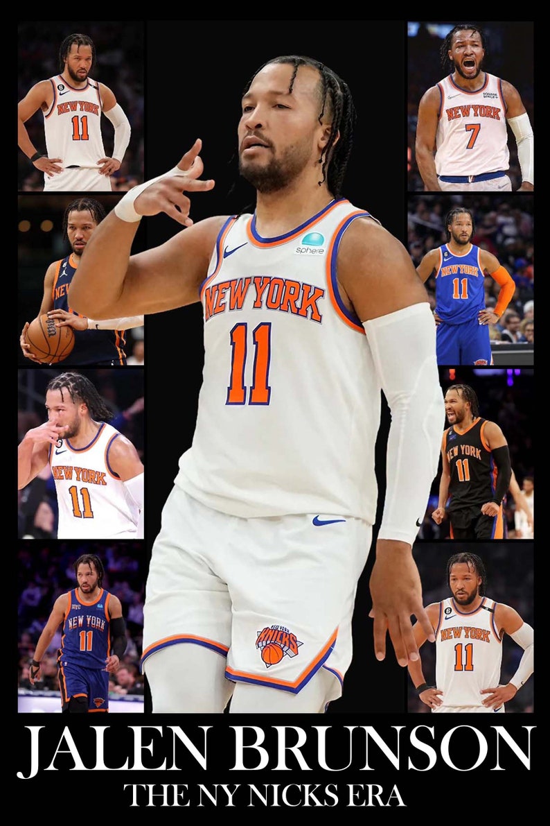 Jalen Brunson NY Knicks Era Poster Jalen Brunson Photo Collage Jalen ...