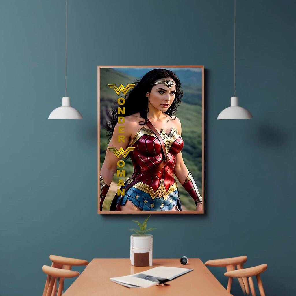 Wonder Woman Poster Wall Art Superhero Wonder Woman Print Homemade ...