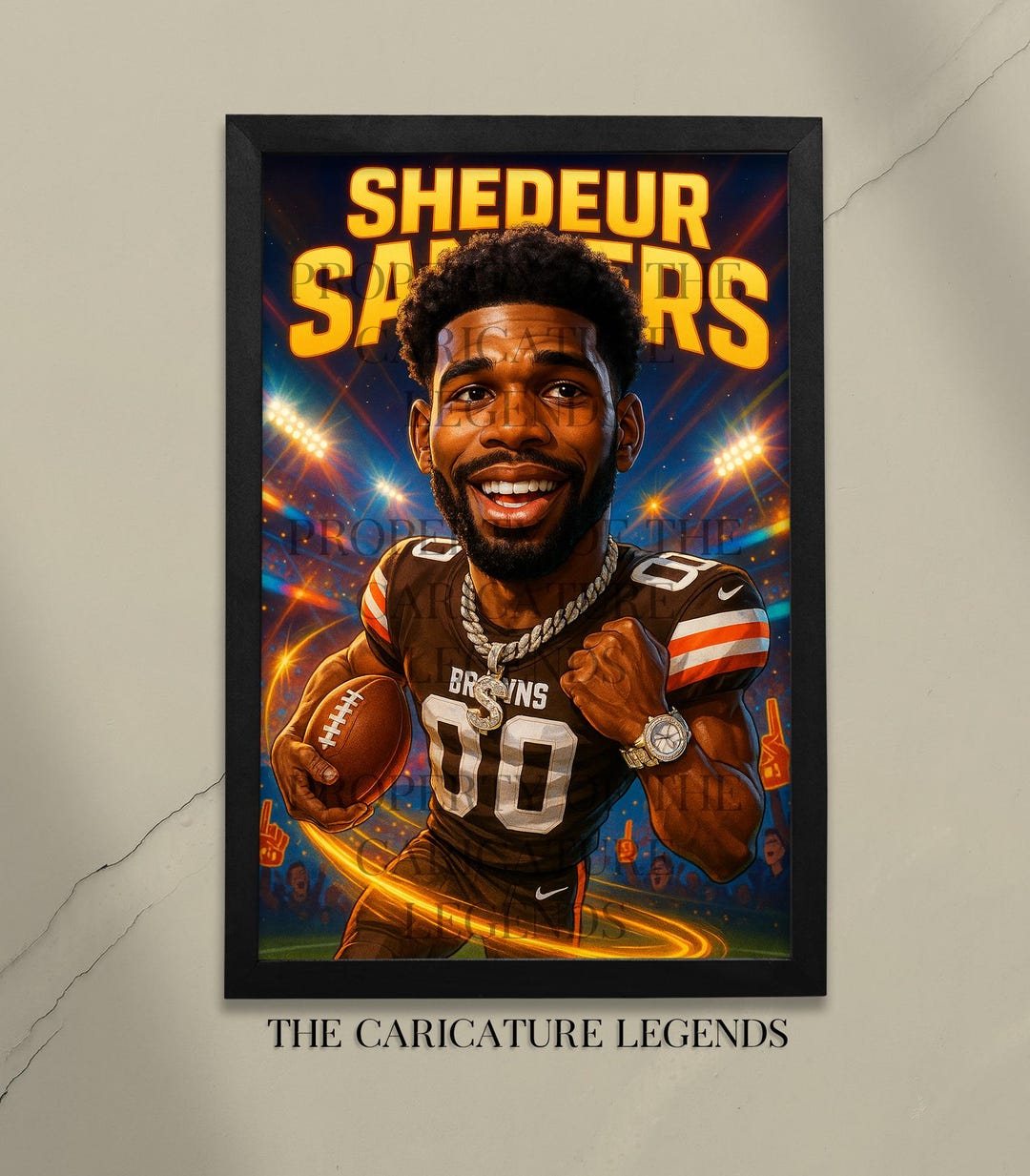 Shedeur Sanders Caricature Poster – Funny Football Wall Art, Rising ...