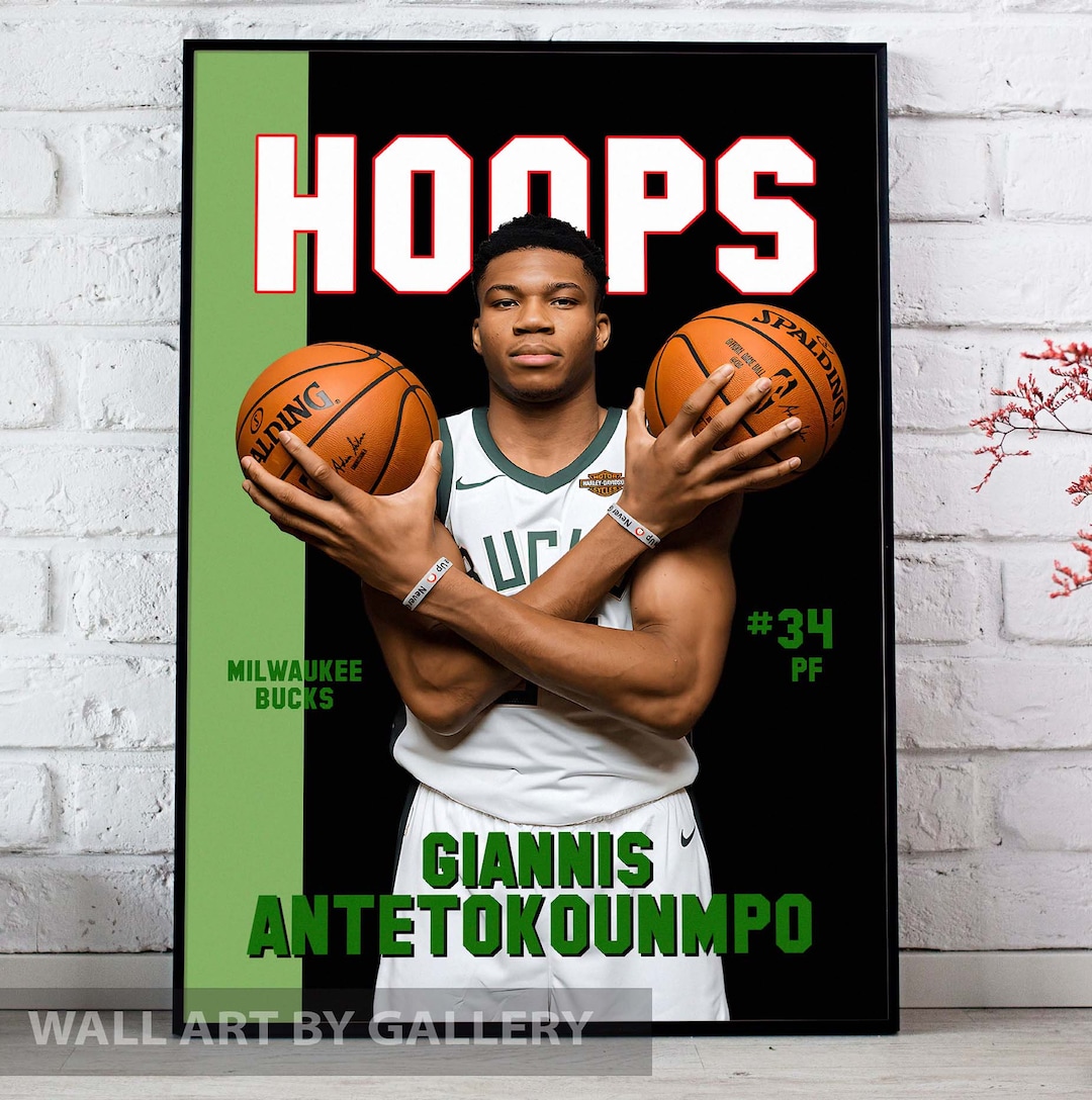 Giannis Antetokounmpo Poster Milwaukee Bucks Poster Basketball Hand Made Posters Kids Wall Art ...