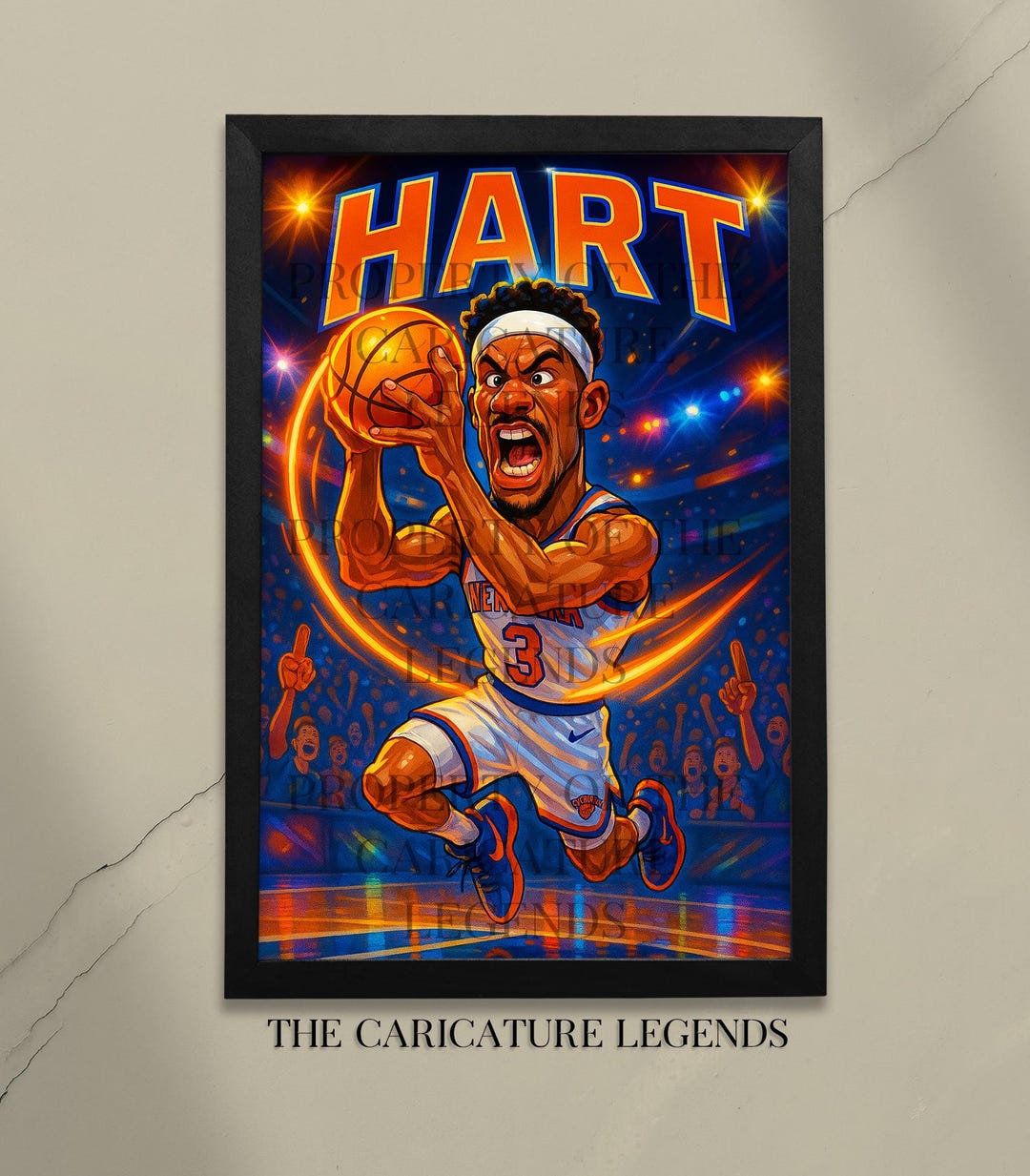 Josh Hart Caricature Poster – Funny Basketball Wall Art, Knicks Canvas ...
