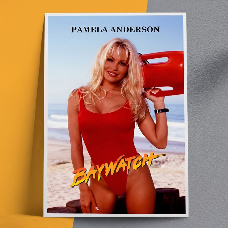 Pamela Anderson Poster Sexy Photo Actress Swimsuit Model Baywatch Barbwire Gift for Him Classic ...