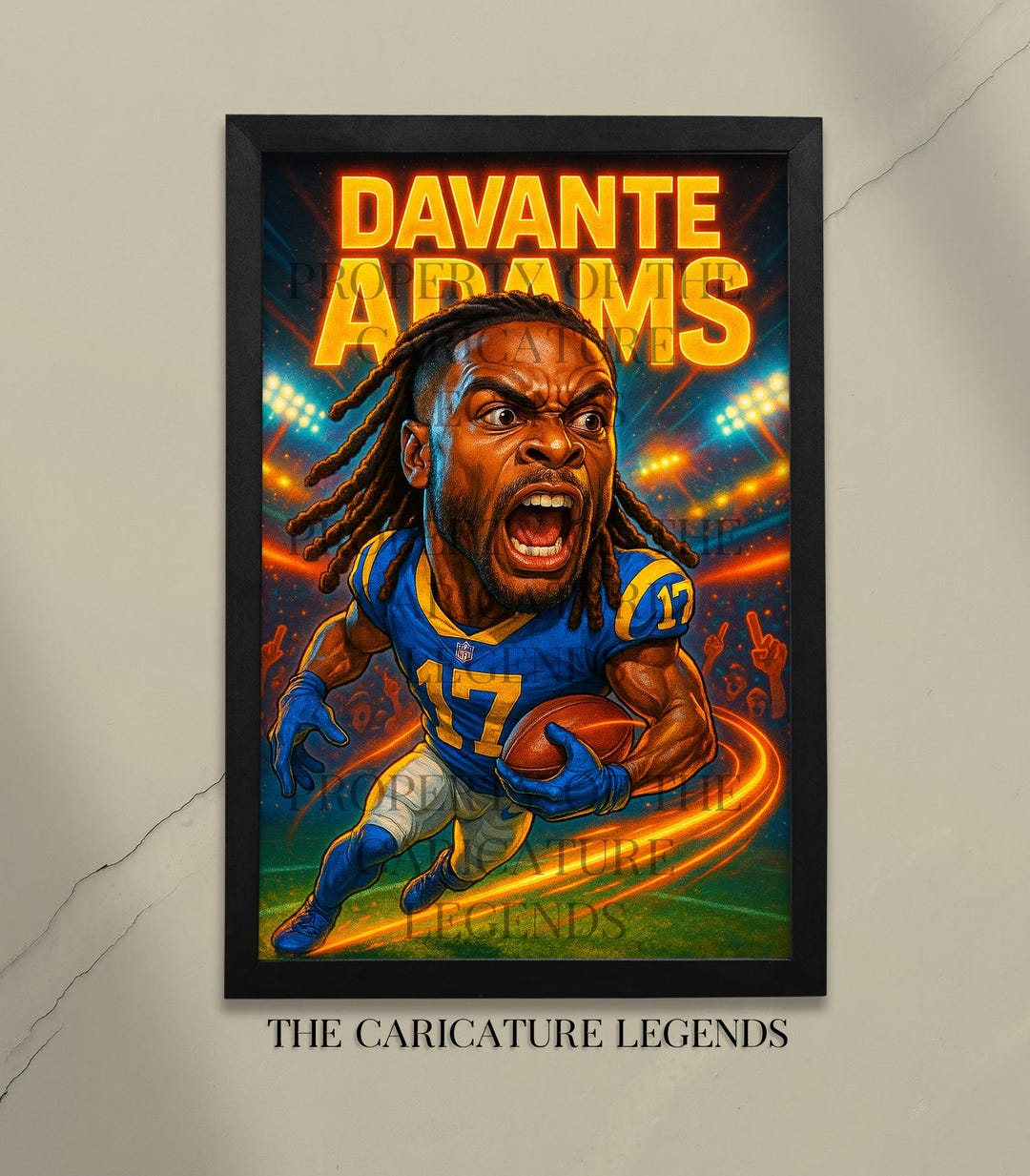Davante Adams Caricature Poster – Funny Football Wall Art, NFL WR ...