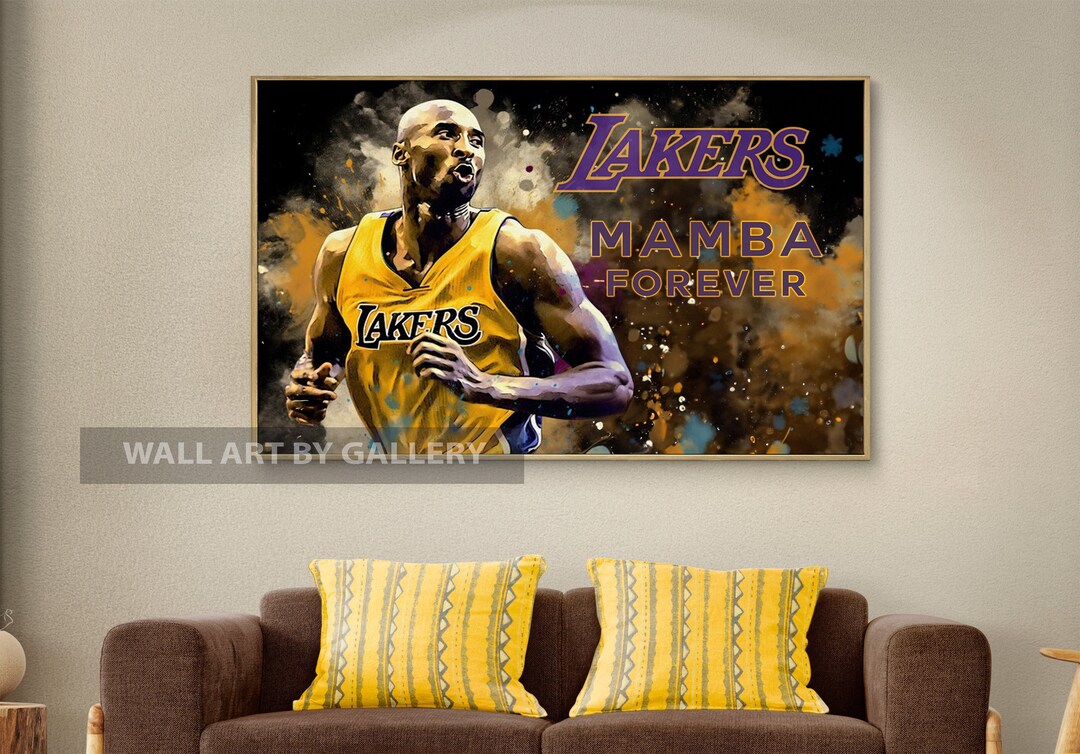 Kobe Bryant Watercolor Poster Handmade Furniture and Decor Mid Century ...