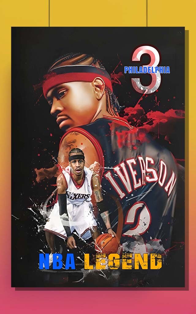 Allen Iverson Poster Handmade Furniture and Decor Iverson Sixers ...