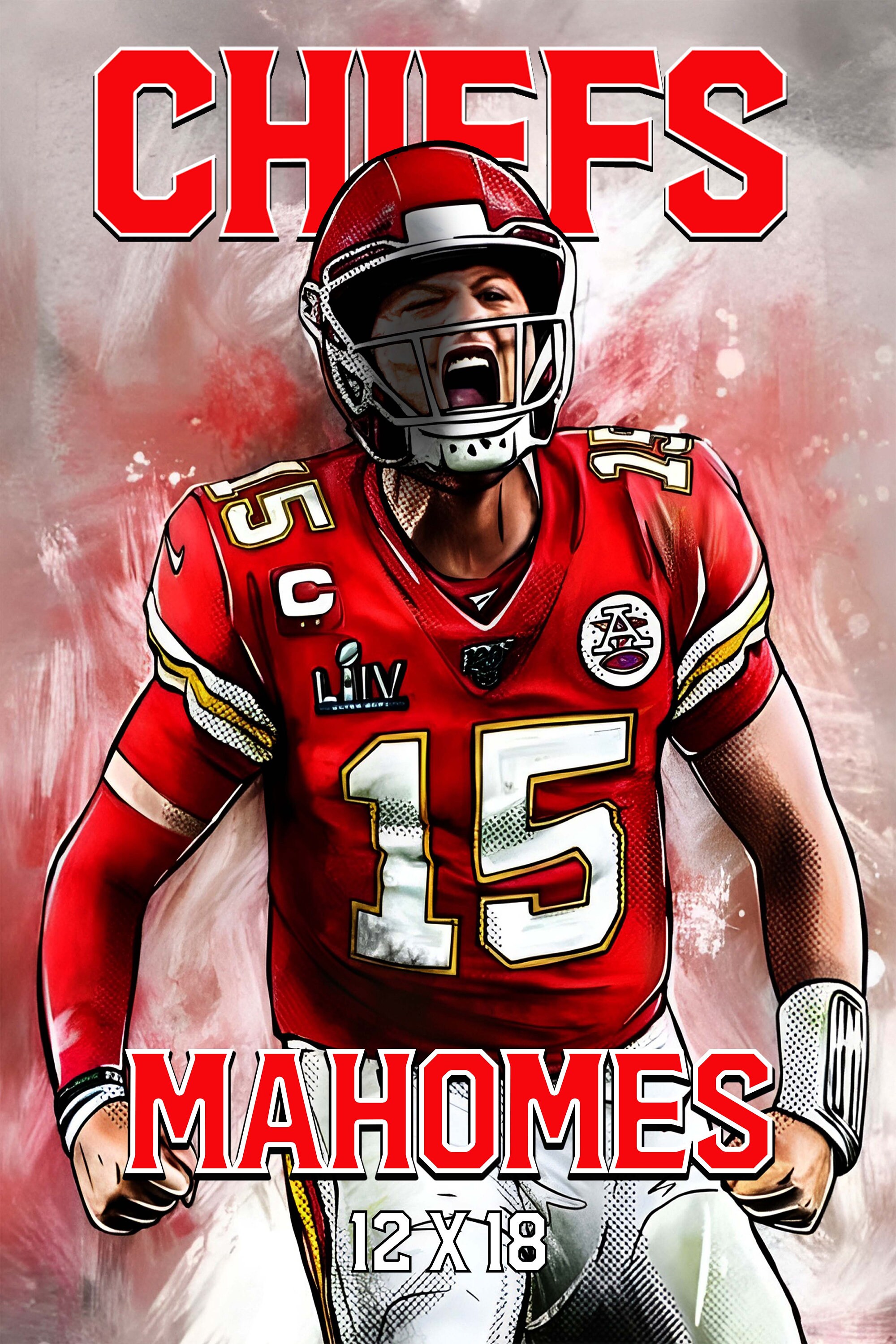 Patrick Mahomes Kansas City Chiefs Football Wall Art Football Player ...