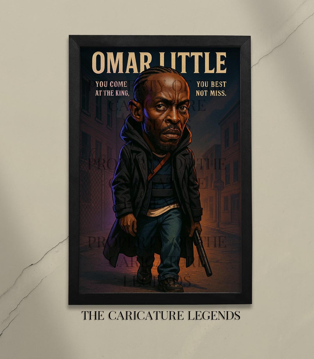 Omar Little Caricature Poster – Crime Drama Fan Art Canvas Print ...
