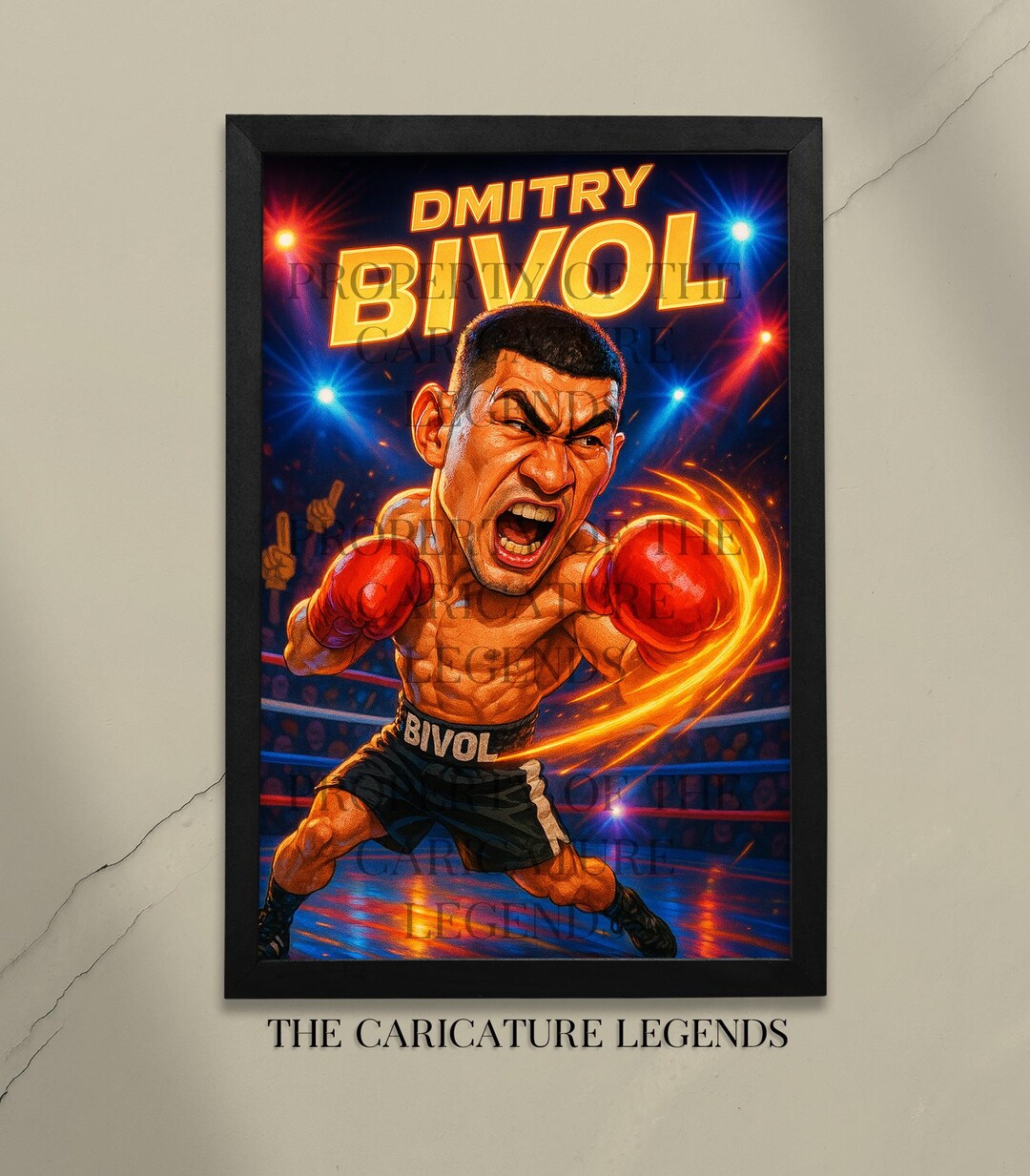 Dmitry Bivol Caricature Poster – Boxing Star Fan Art Canvas Print for ...
