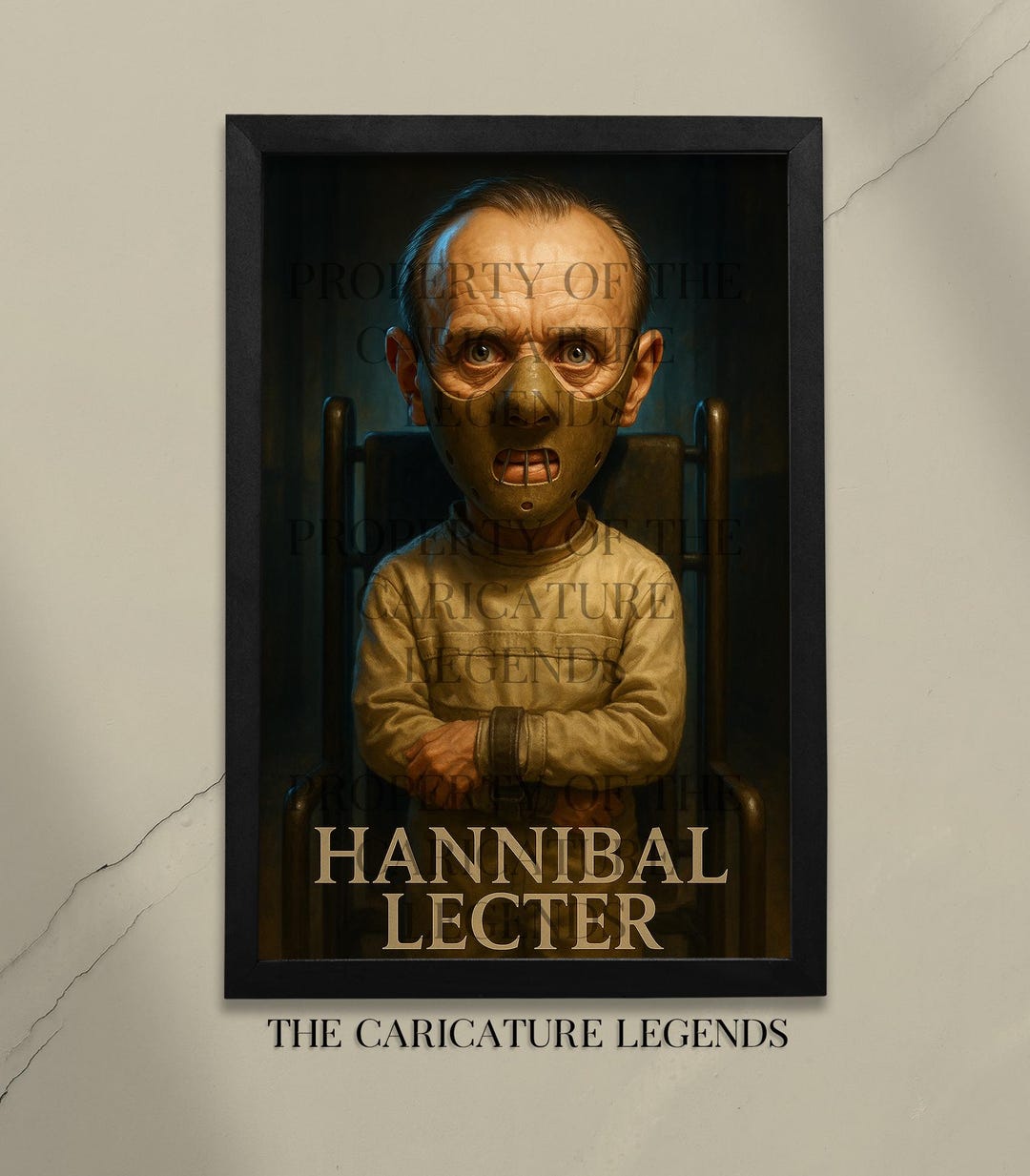 Hannibal Lecter Caricature Poster – Fictional Villain Fan Art Canvas ...