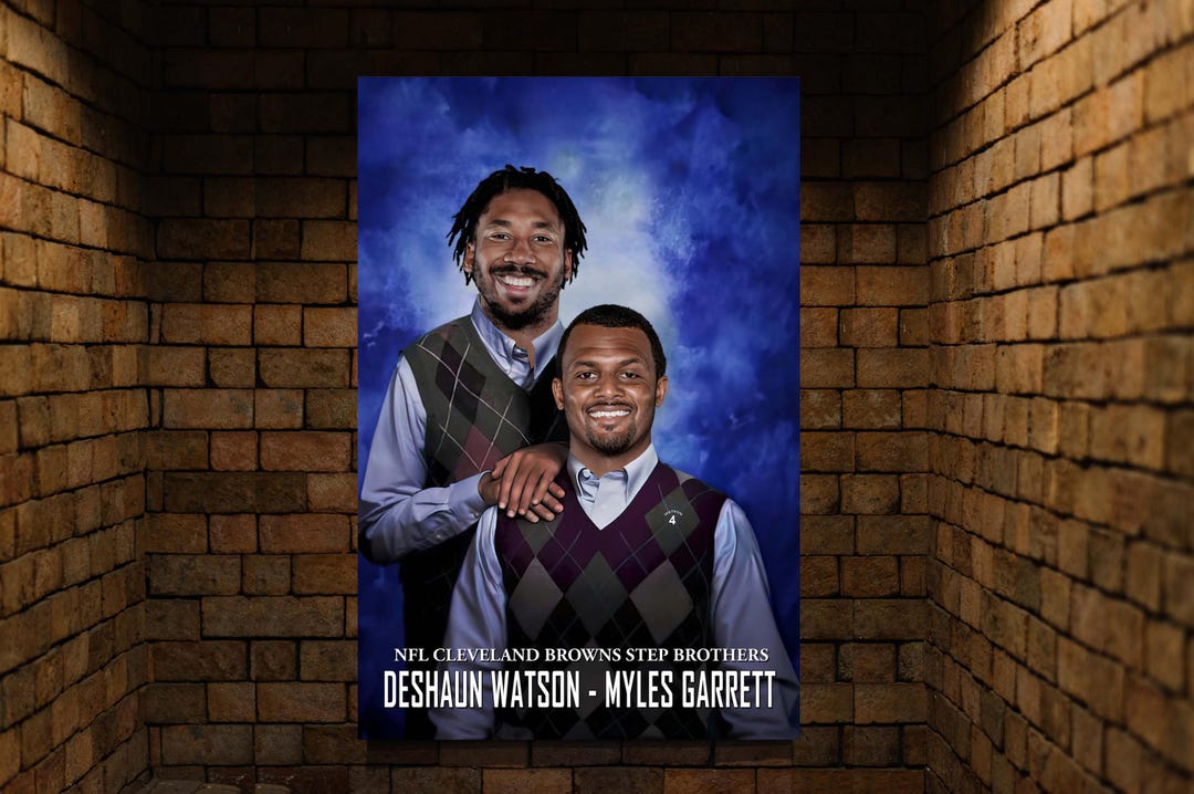 Step Brothers Deshaun Watson Myles Garrett Football Poster Vintage ...