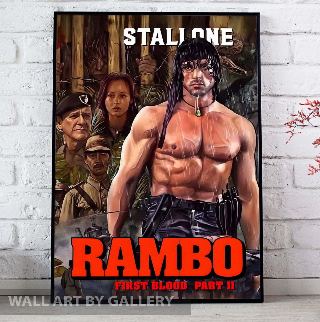 Rambo First Blood Part II Movie Poster Vintage Retro Movie Poster Art Classic Film Television ...