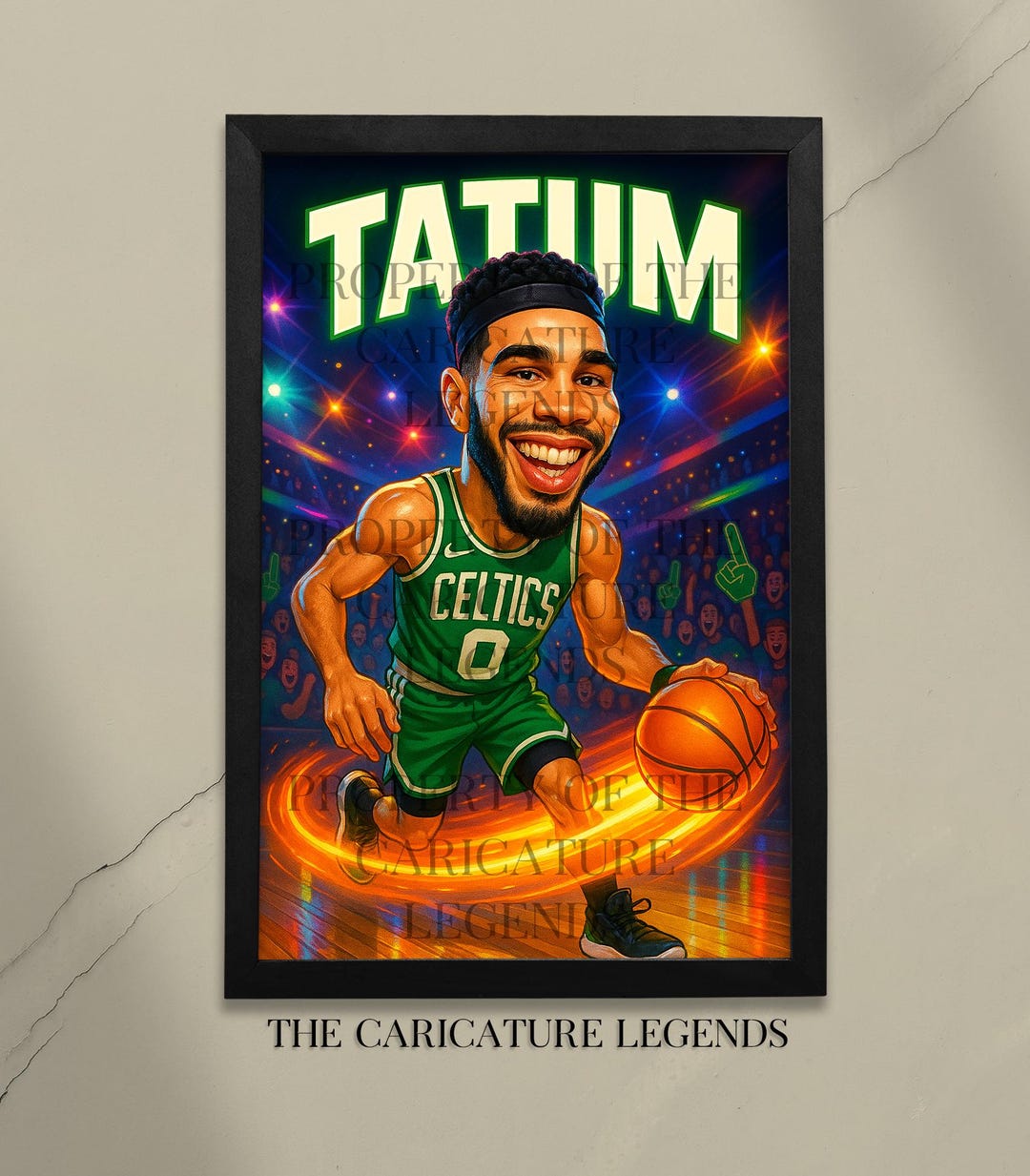 Jayson Tatum Caricature Poster – Funny Basketball Wall Art, Celtics ...