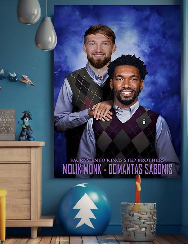 Step Brothers Molik Monk Domantas Sabonis Vintage 90s Poster Handmade Kings Poster NBA Poster ...