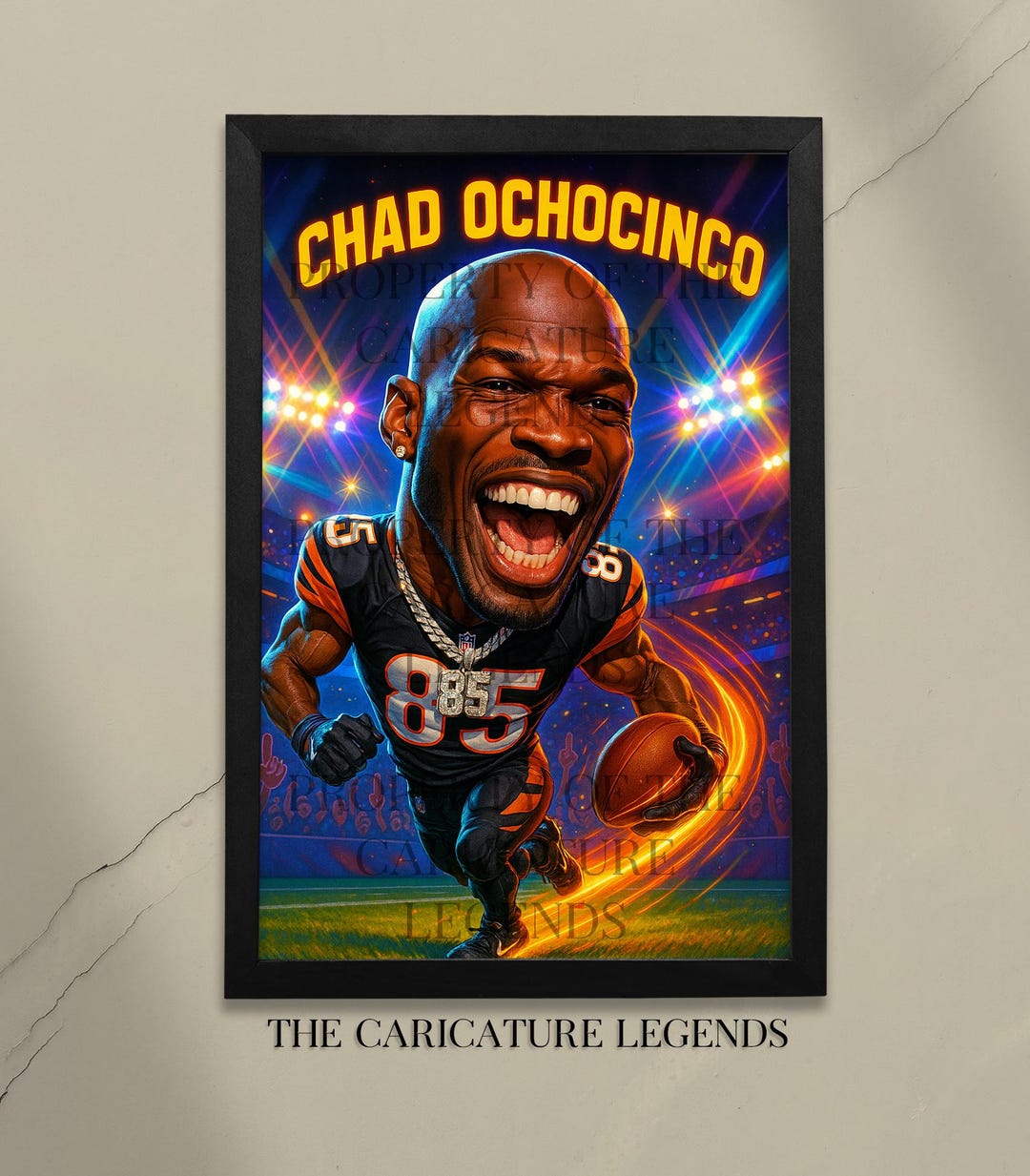 Chad Ochocinco Caricature Poster, Funny Football Wall Art, NFL WR ...
