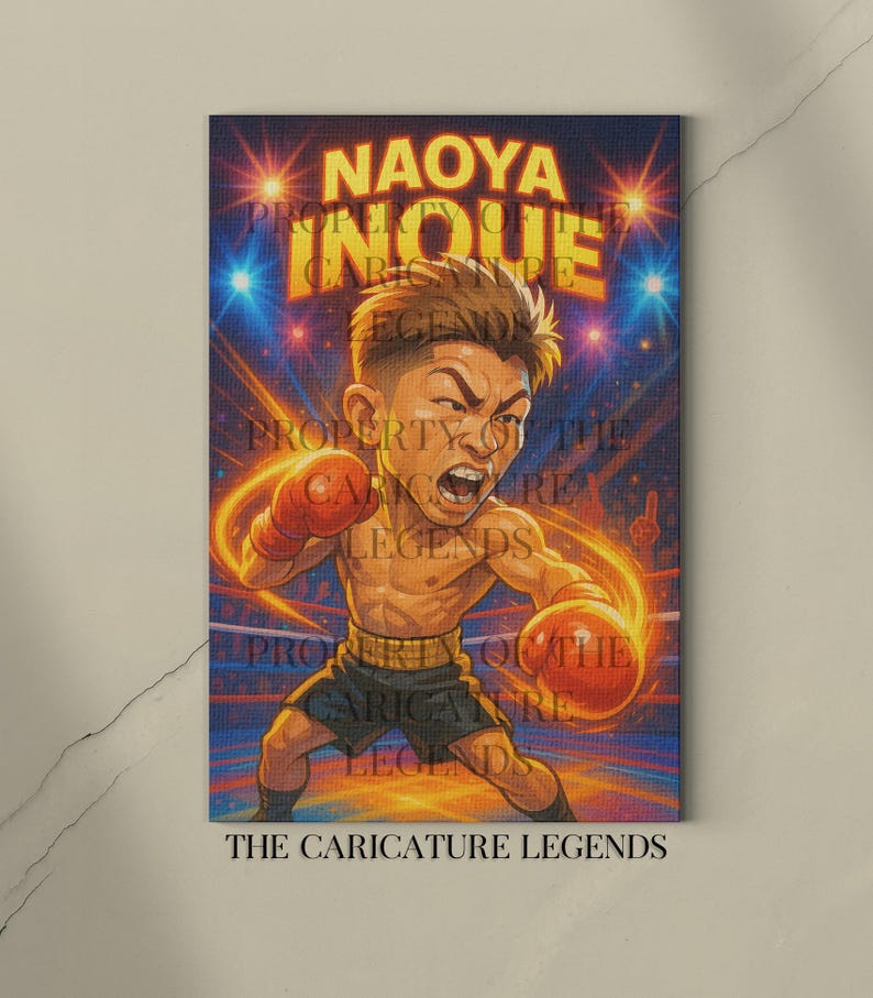 Naoya Inoue Caricature Poster – Boxing Star Fan Art Canvas Print for ...