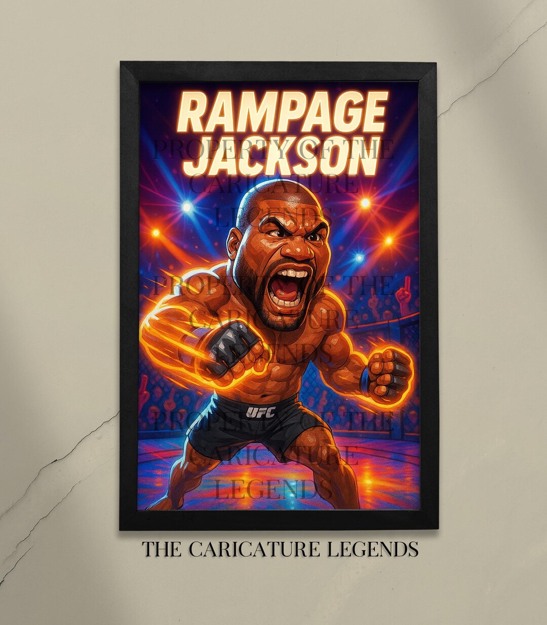Rampage Jackson Caricature Poster MMA Legend Fan Art Canvas Print for ...
