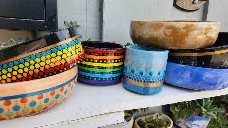 Shallow Plant Pots - Etsy