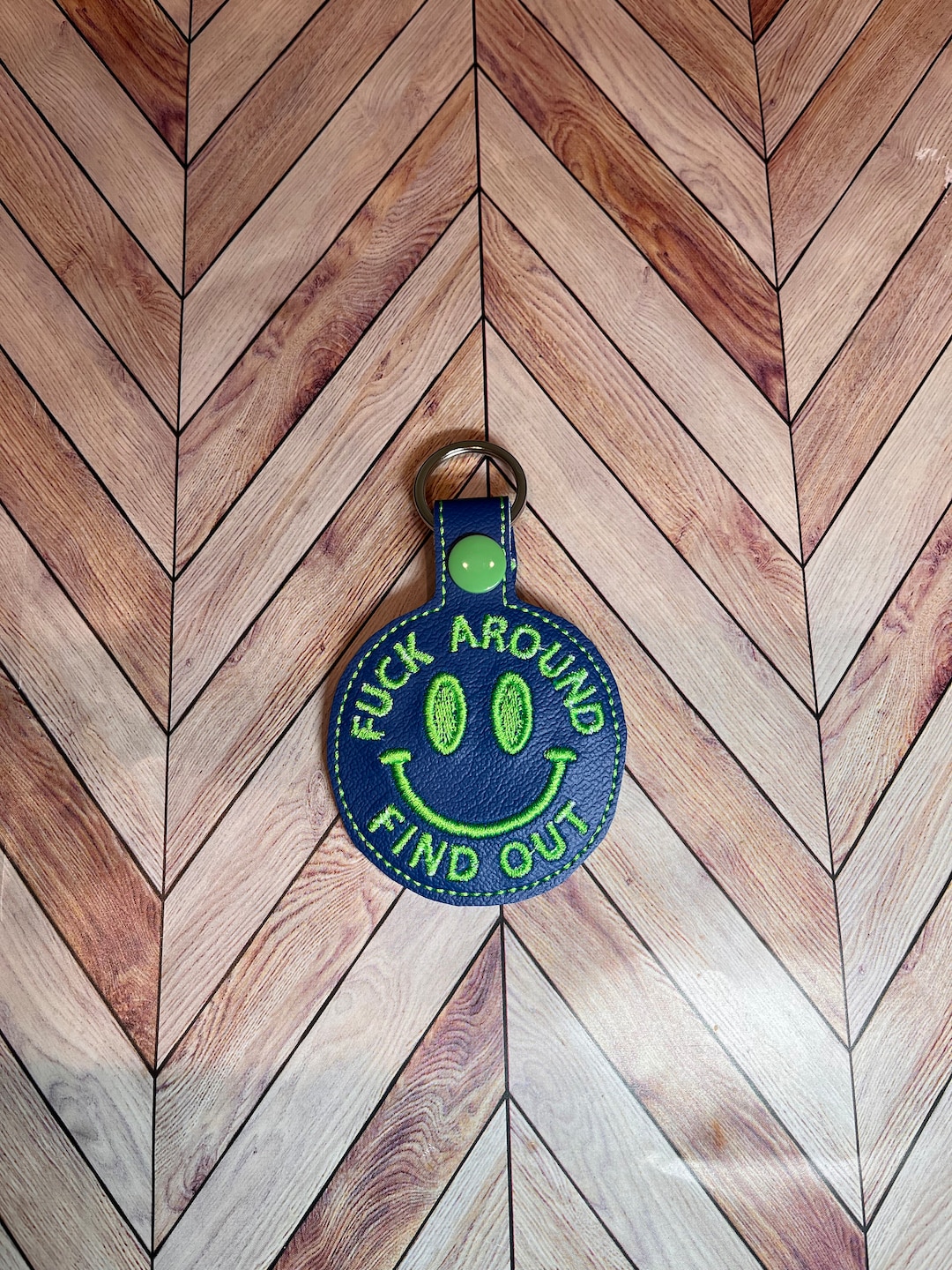 Smiley Face Key Chain - Etsy