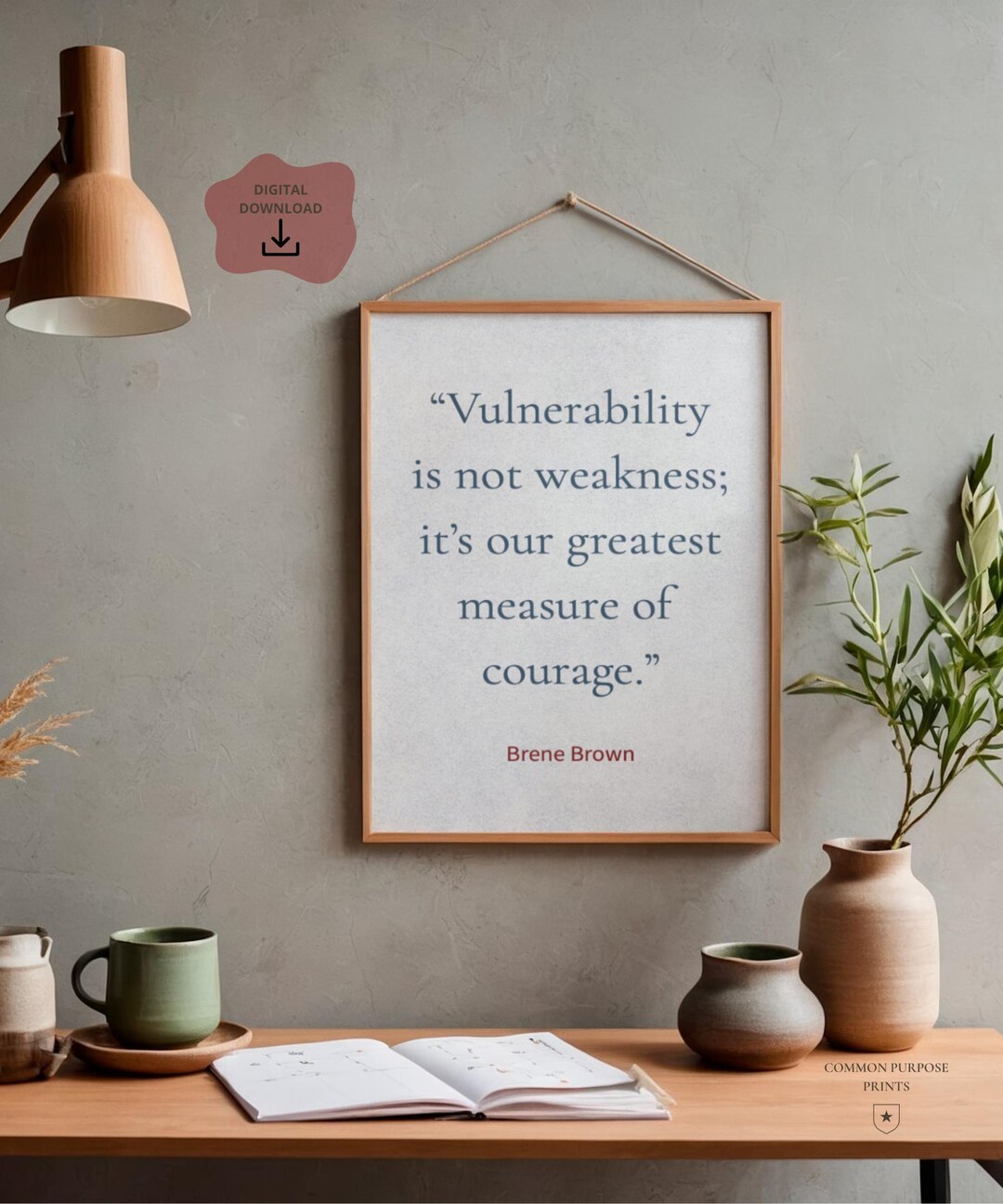 Brené Brown Quote Digital Download – “vulnerability is Courage ...