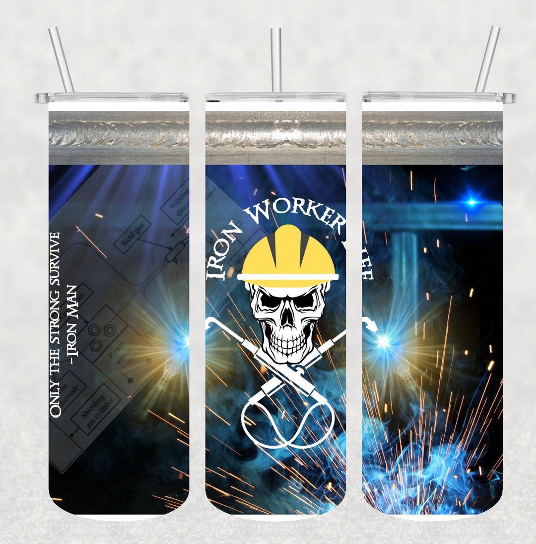 Iron Worker PNG, Iron Man, Steel Hanger, Tumbler Wrap, 20 Oz Skinny ...