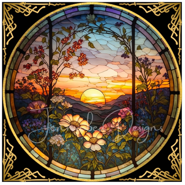 Round Stained Glass - Etsy