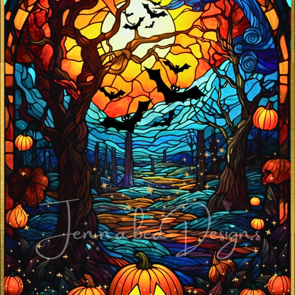 Halloween Stained Glass - Etsy