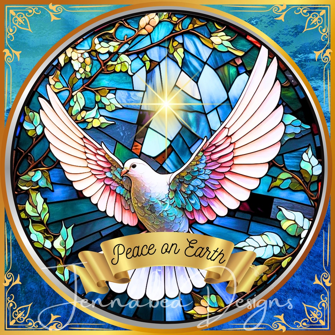 Peace on Earth, Peace Dove, Christmas Design, Wreath Sign Design ...