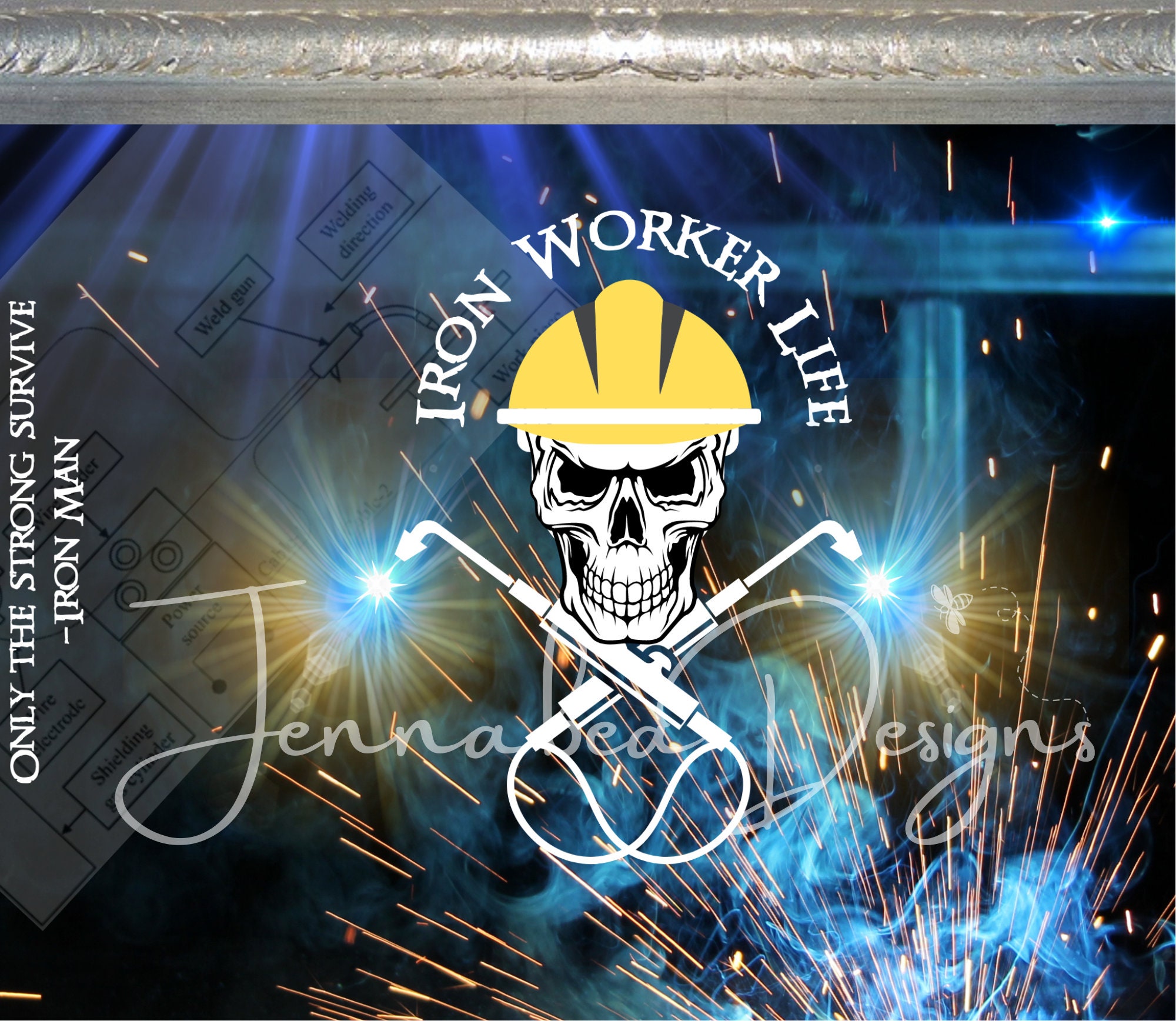 Iron Worker PNG, Iron Man, Steel Hanger, Tumbler Wrap, 20 Oz Skinny ...