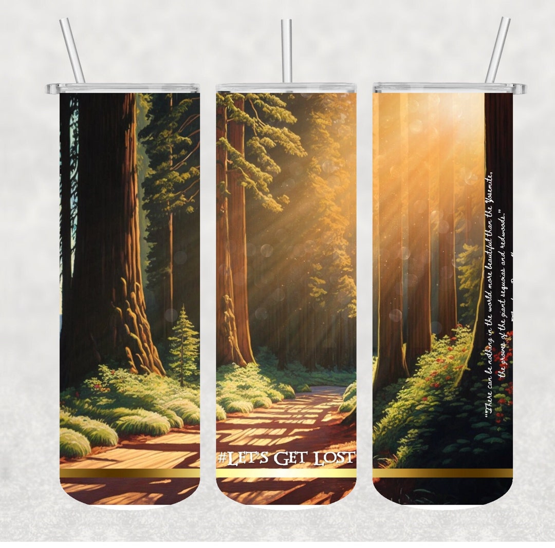 Redwoods Tumbler Wrap, Nature, California Sequoias, 20 Oz Skinny ...